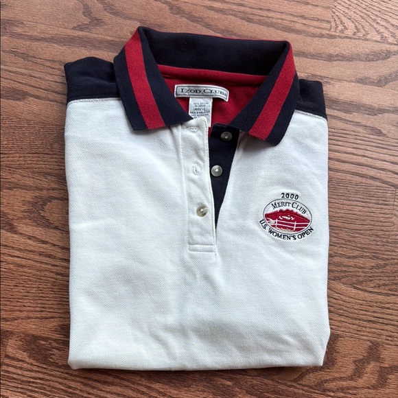 Izod Golf | Tops | Nwot Izod Club White Red Navy Polo Shirt With Merit ...